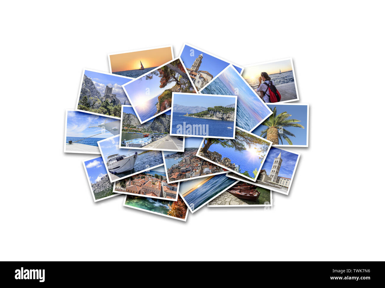 Sea vacation, travel and interesting places in the summer. Collage of ...