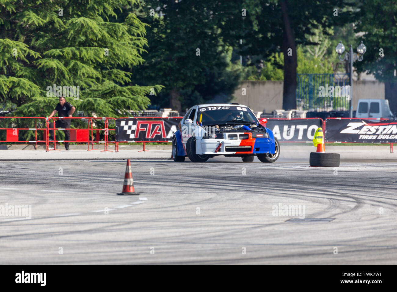 PLOVDIV, BULGARIA - JUNE 08, 2019 - Drift car racing and time attack ...