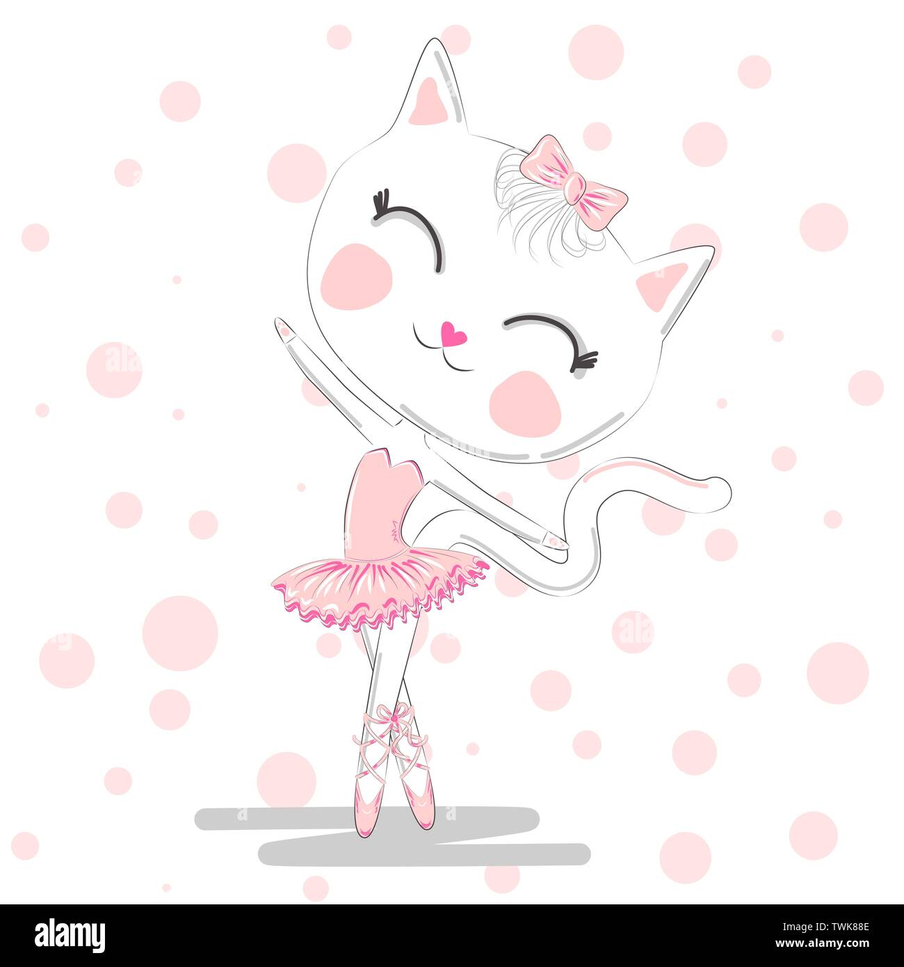 Happy cat girl in ballet costume dance Stock Vector Image & Art - Alamy