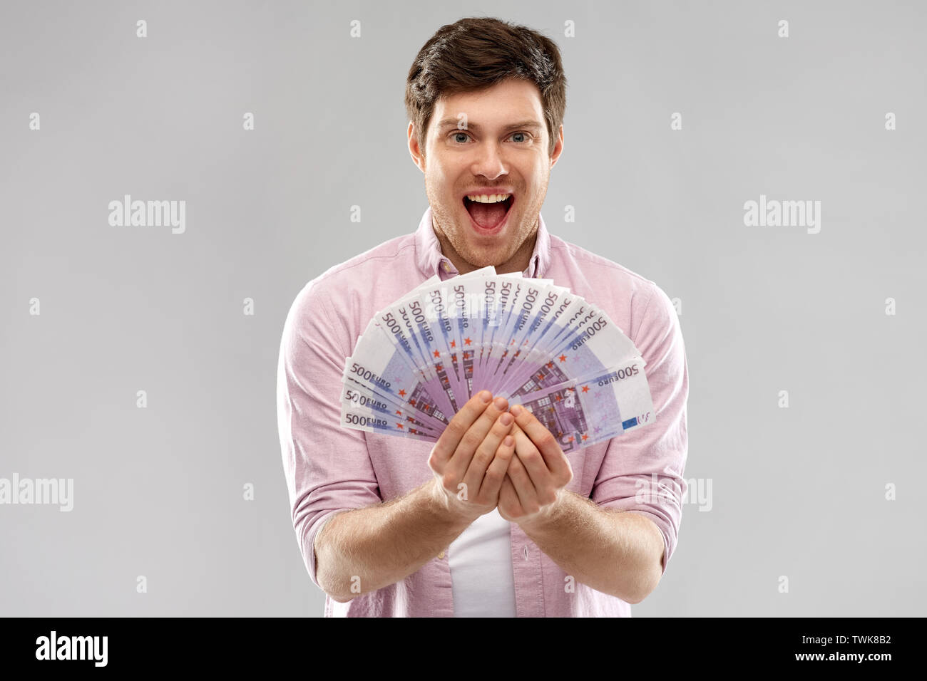 Fan of money and man hi-res stock photography and images - Alamy