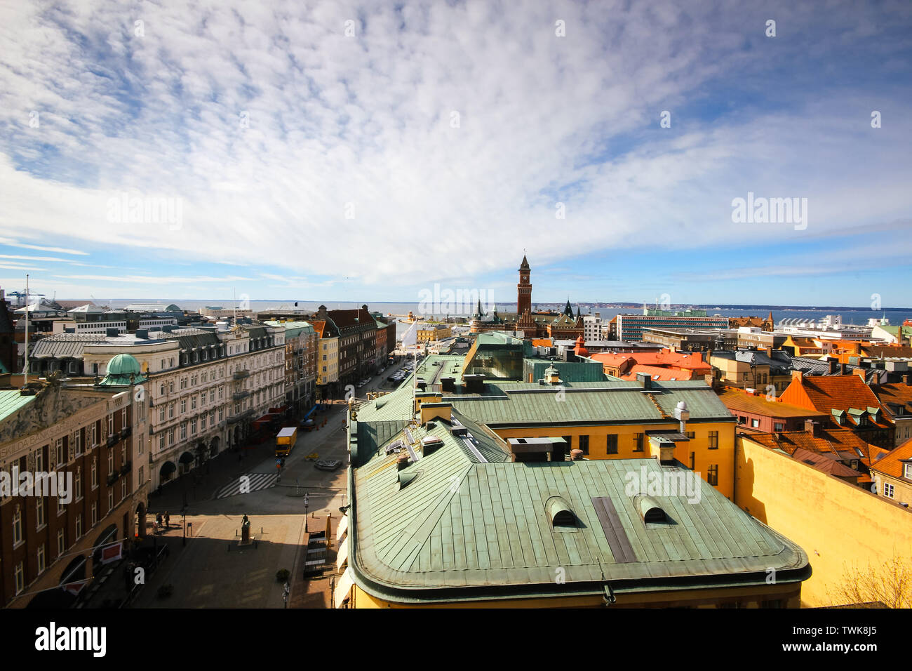 Helsingborg cityscape city overview Stock Photo - Alamy