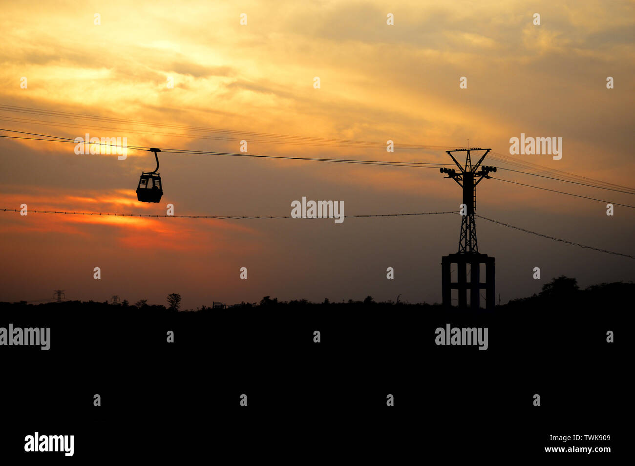 Bedaghat cable ropeway ride, Madhya Pradesh, India Stock Photo - Alamy