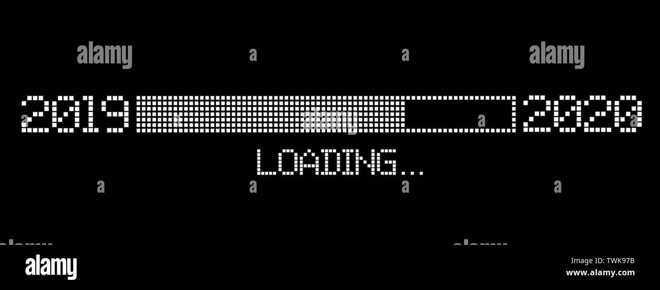 pixelated progress bar year 2019 to 2020 loading vector illustration ...