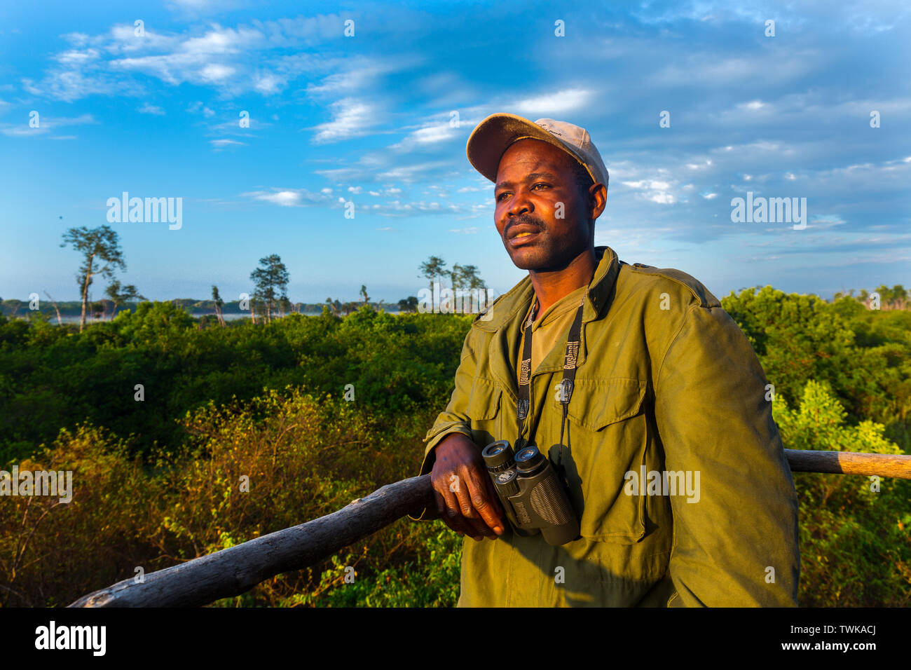 Ranger, Viewing tower, Kasanka Bat migration, Kasanka National Park ...