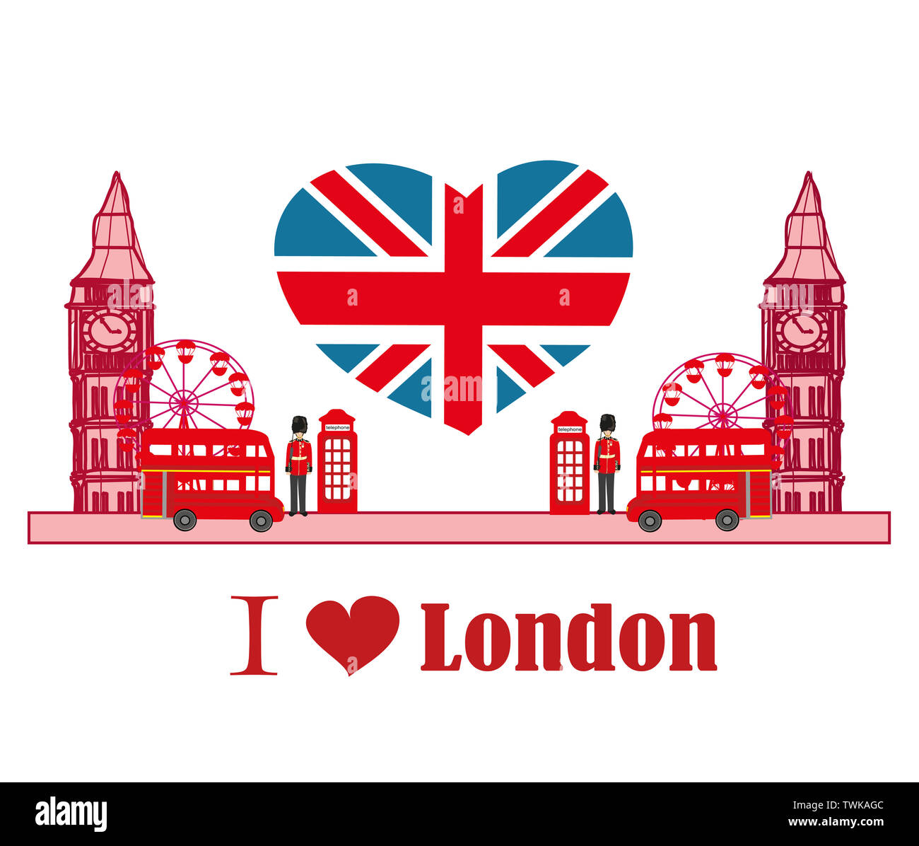 Card with icons of London Stock Photo - Alamy