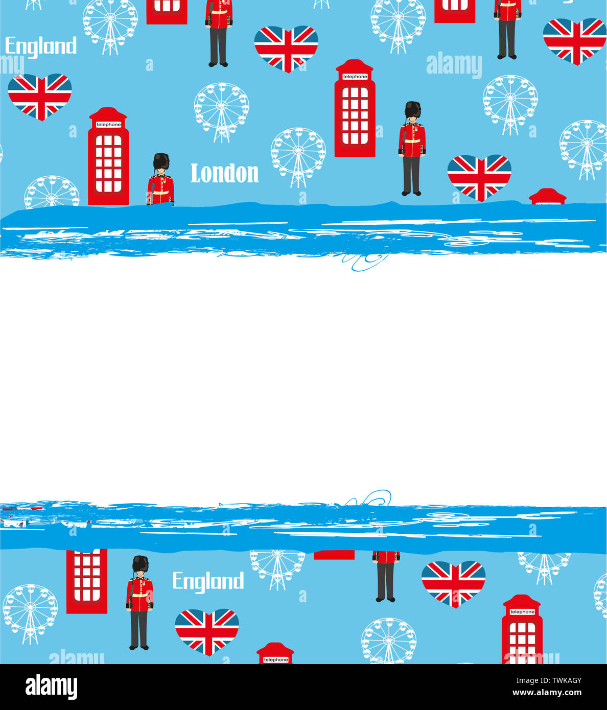London landmarks symbols frame Stock Photo - Alamy