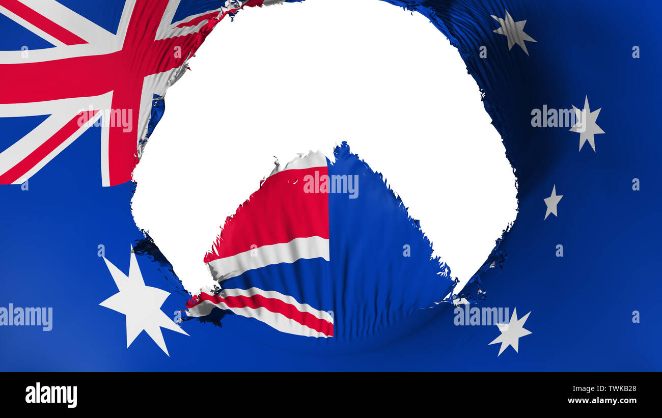 Big hole in Australia flag Stock Photo - Alamy