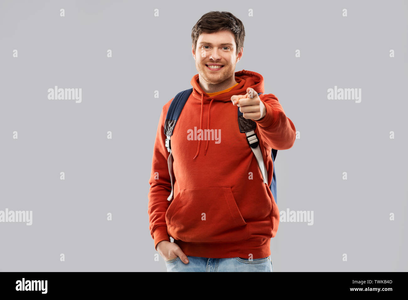 Male student pointing school hi-res stock photography and images - Alamy
