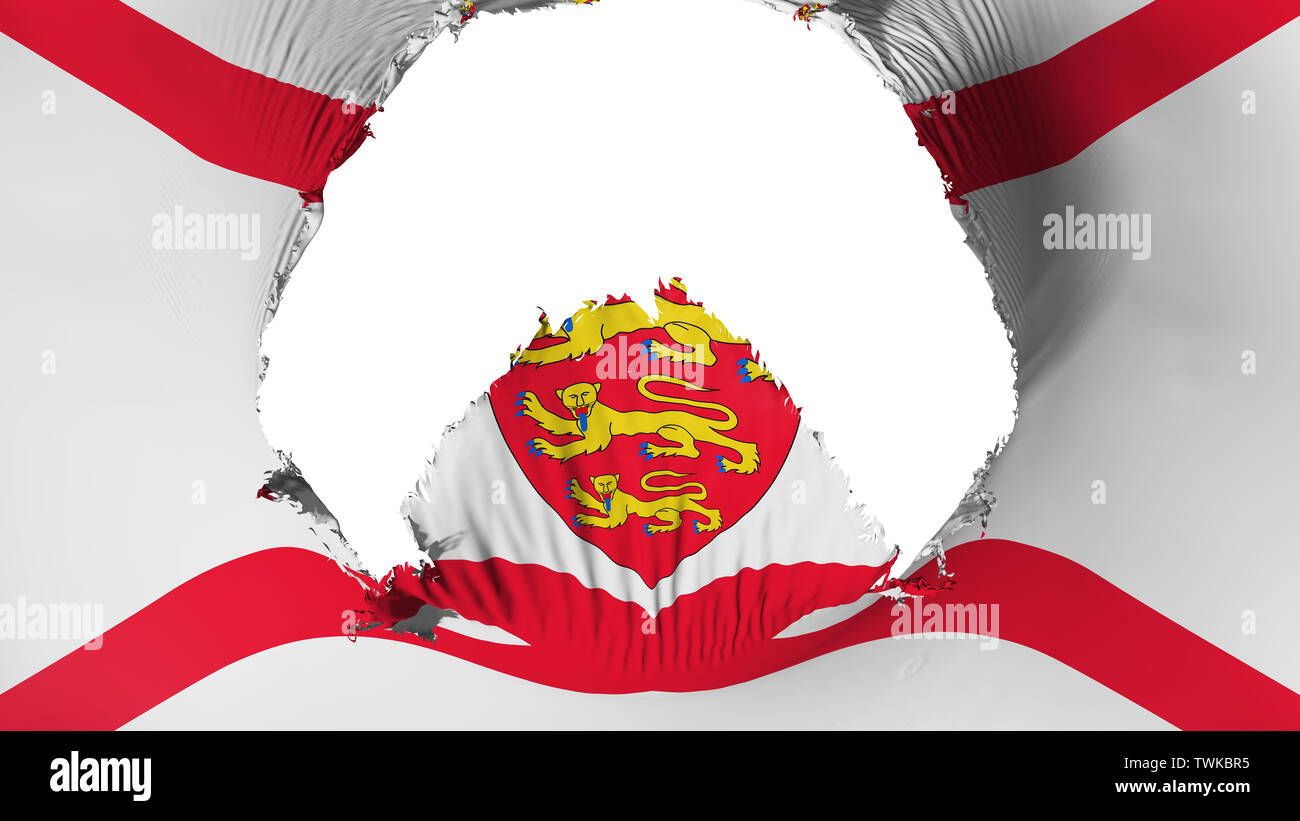 Big hole in Jersey flag Stock Photo - Alamy