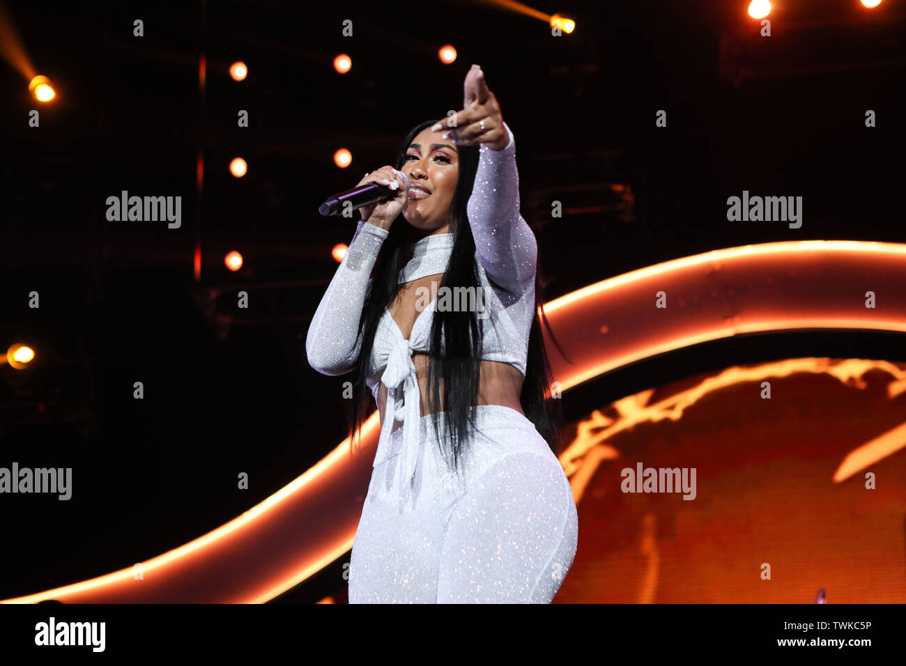 LOS ANGELES, CALIFORNIA, USA - JUNE 20: Singer Queen Naija performs on ...