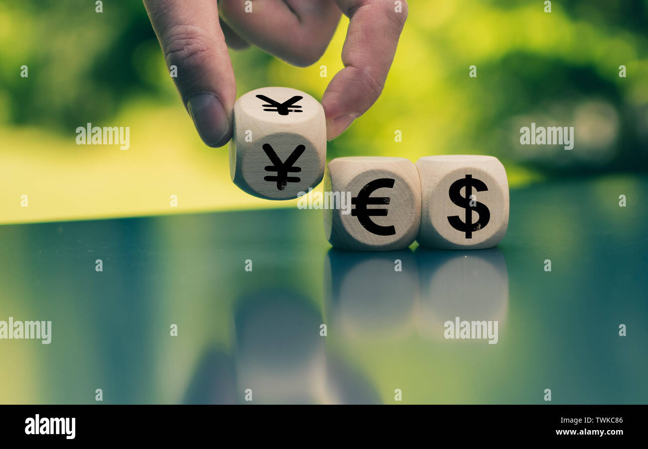 Currency symbols cubes hi-res stock photography and images - Alamy