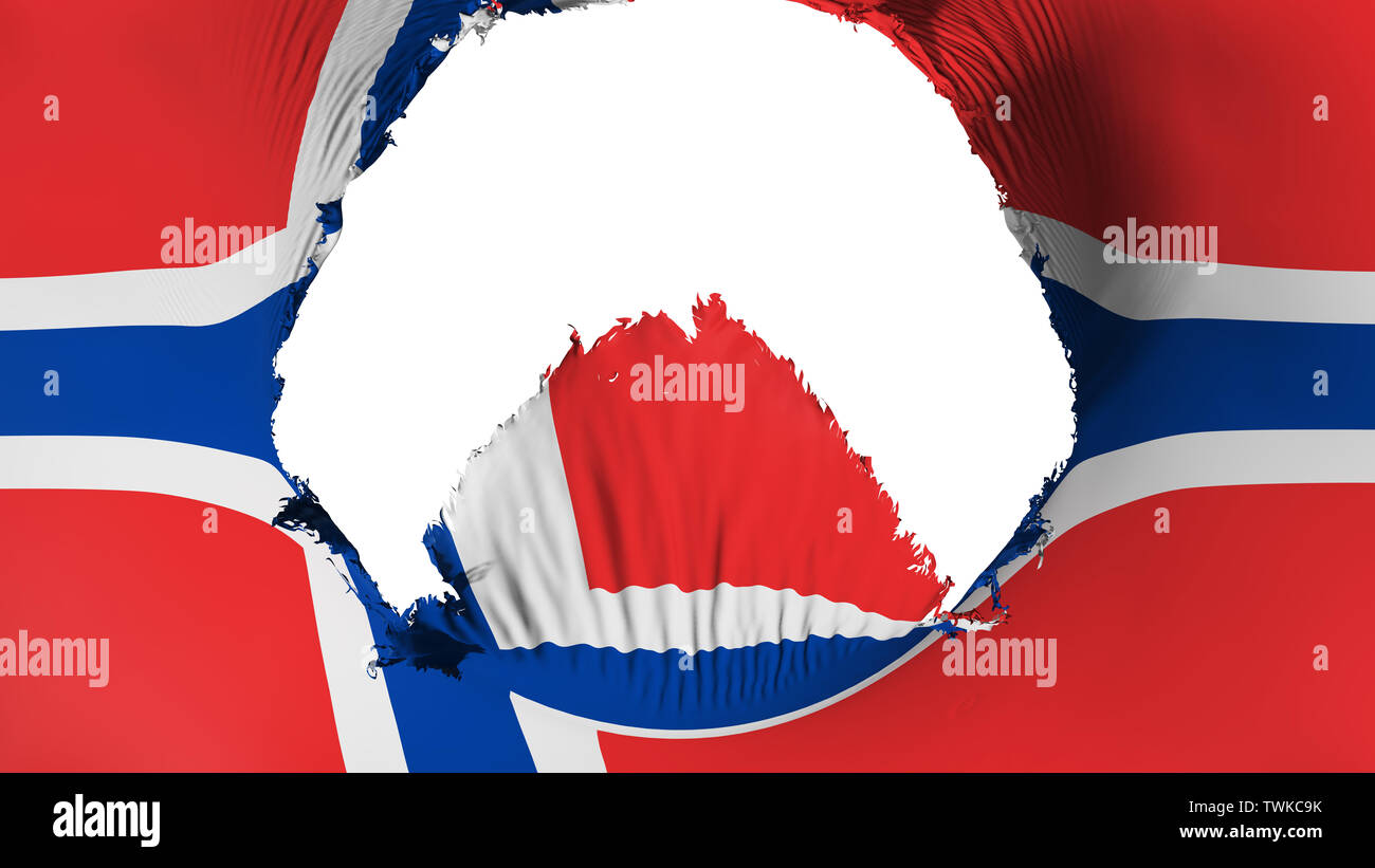 Big hole in Norway flag Stock Photo - Alamy