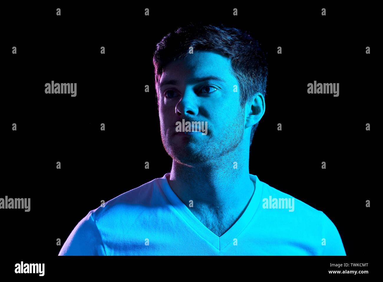 Dark neon portrait hi-res stock photography and images - Alamy