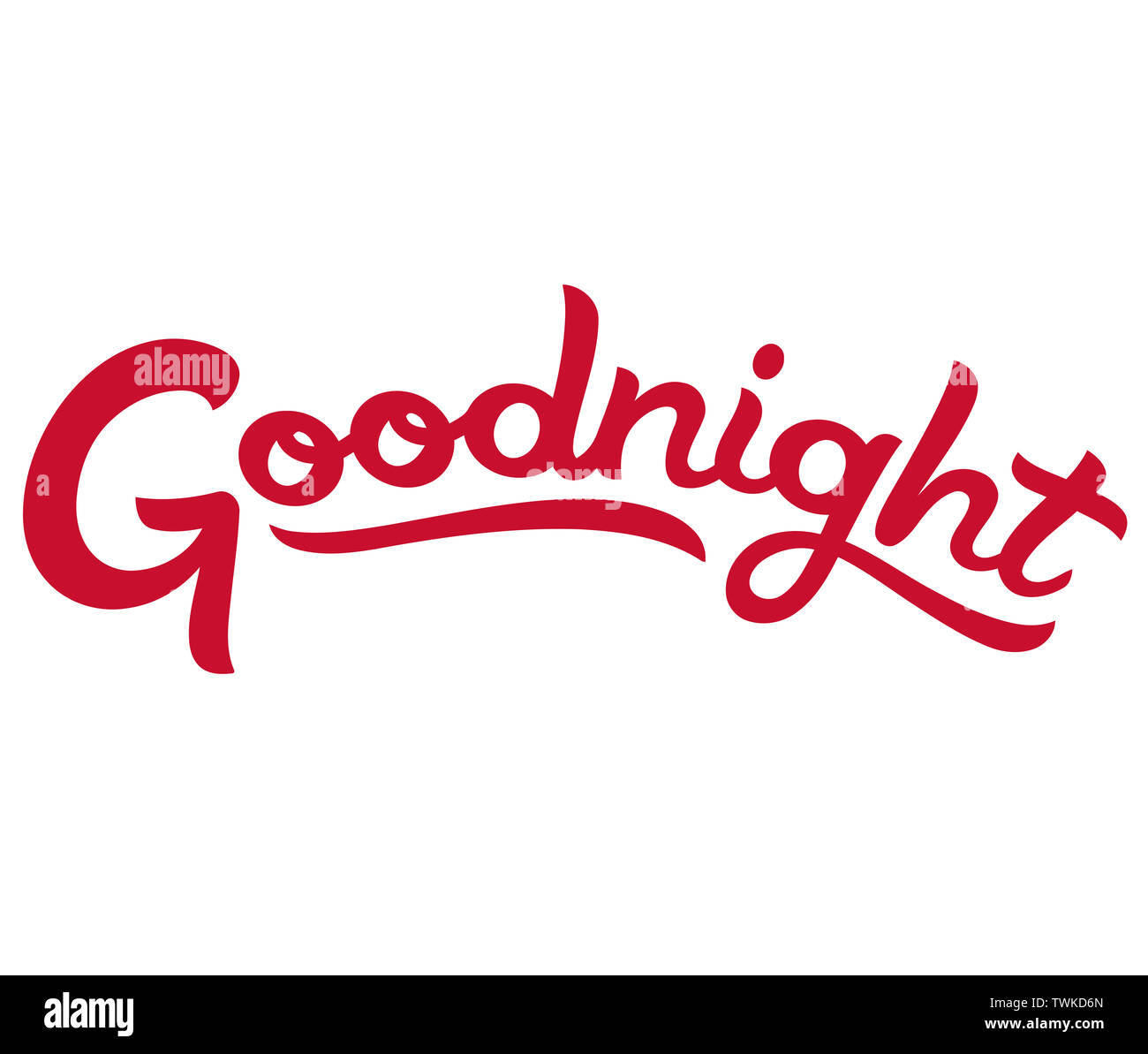 good night red phrase lettering illustration Stock Photo - Alamy