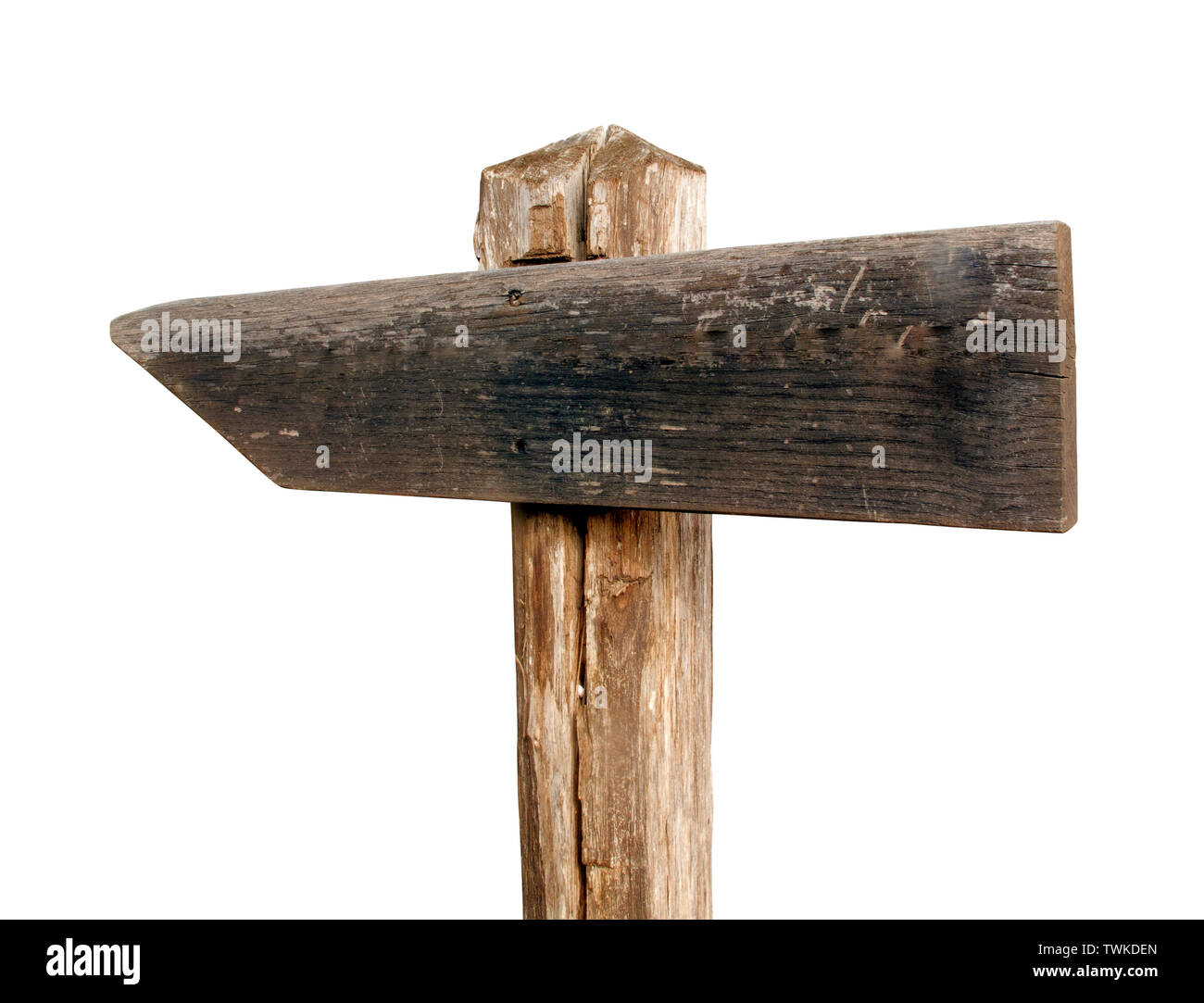 Old wooden sign isolated on white Stock Photo - Alamy