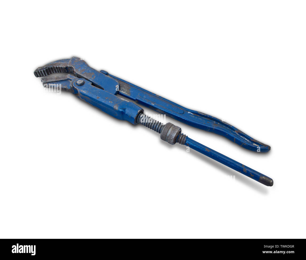 blue metallic rench isolated on white Stock Photo - Alamy