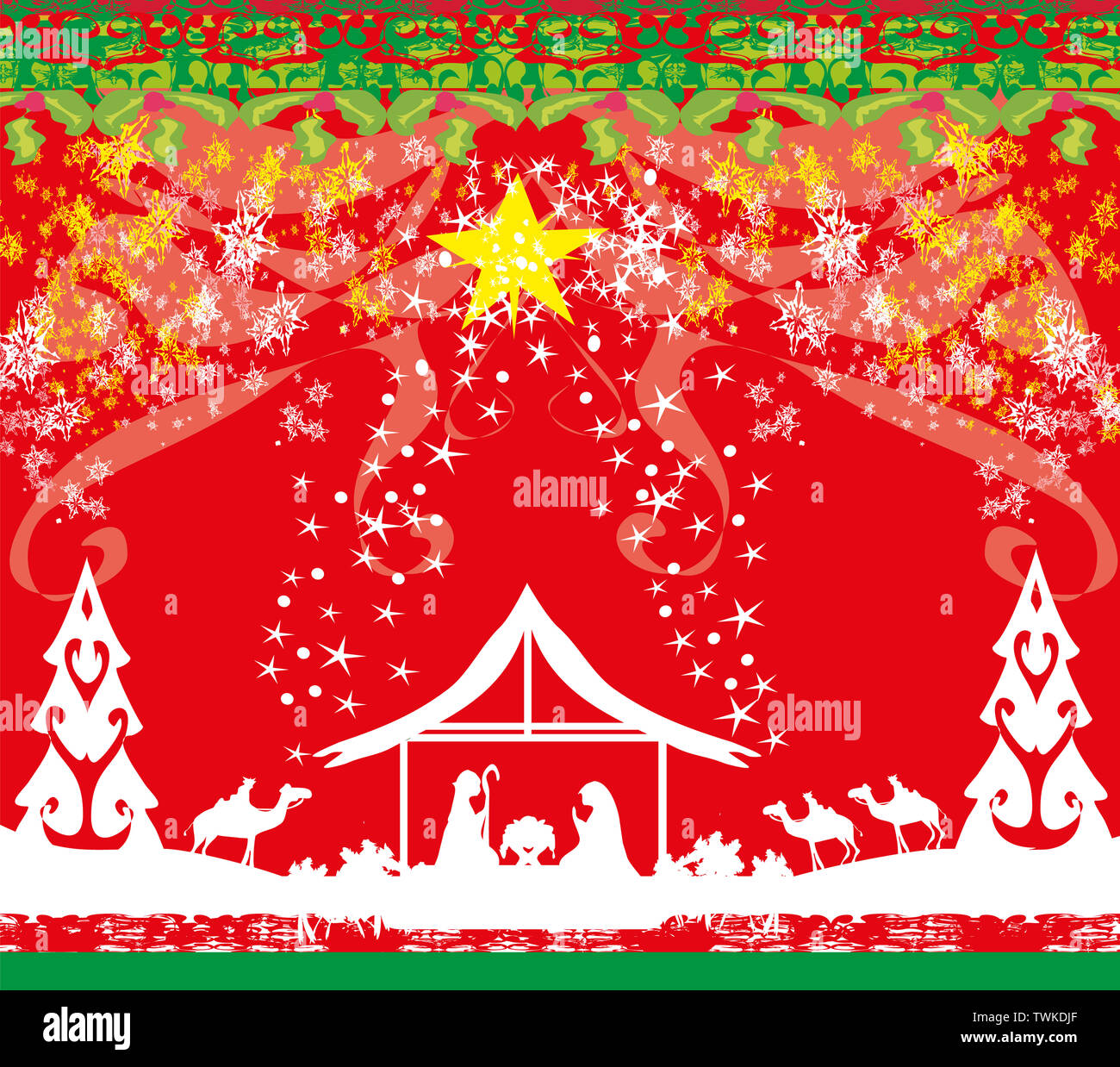 Birth of Jesus in Bethlehem card Stock Photo - Alamy