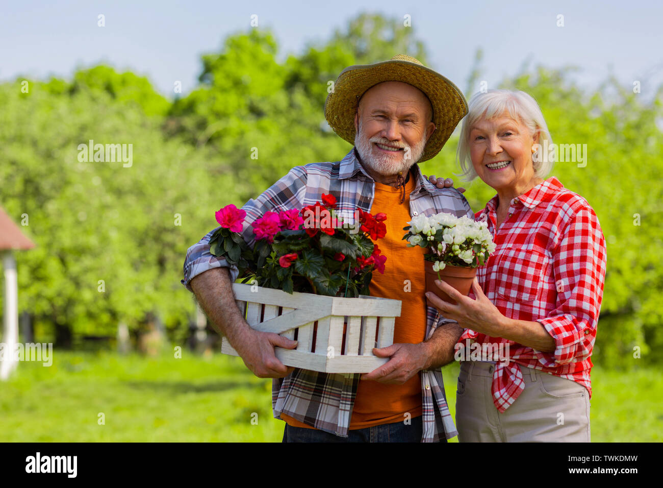 Cheerful couple smiling broadly hi-res stock photography and images - Alamy