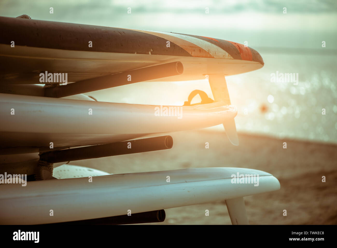 Old windsurfing board hi-res stock photography and images - Alamy