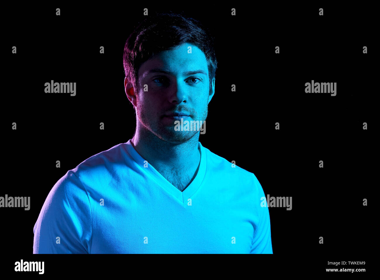 Dark neon portrait hi-res stock photography and images - Alamy