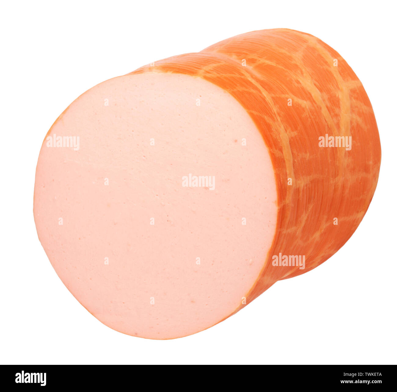 One Sausage Isolated Stock Photo - Alamy