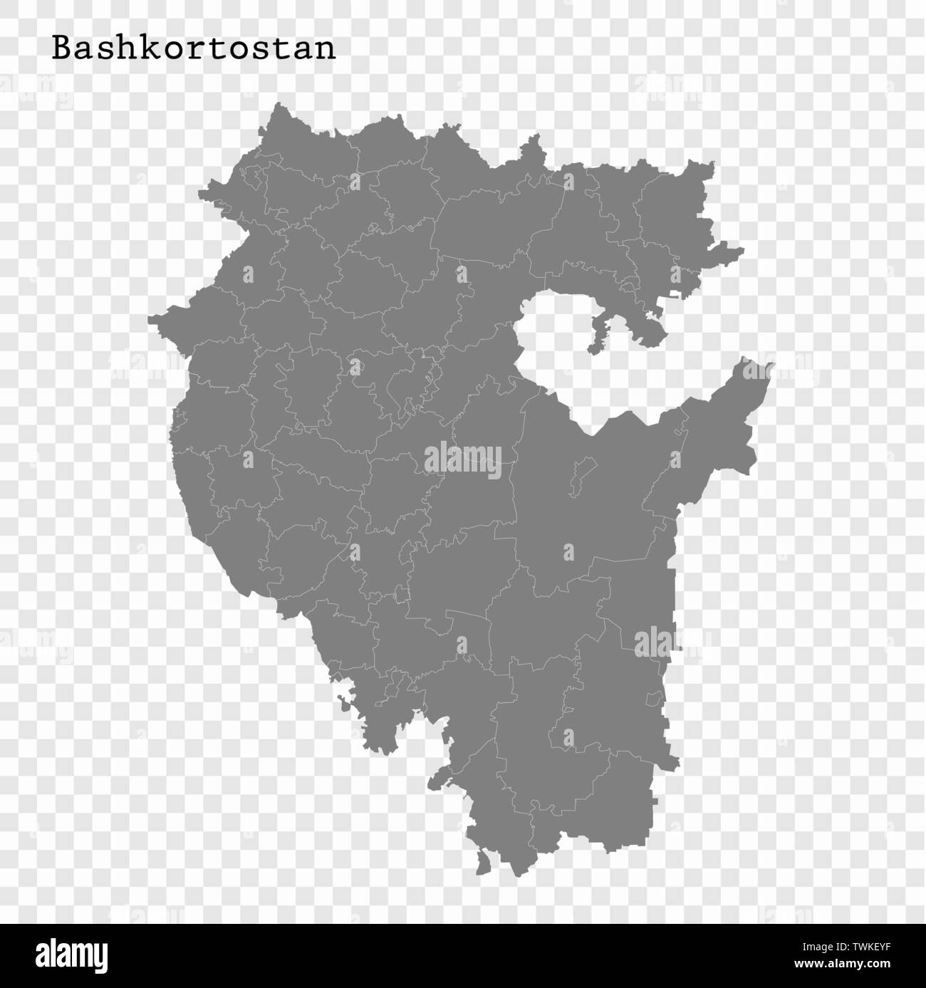 High Quality map of Bashkortostan is a region of Russia with borders of ...