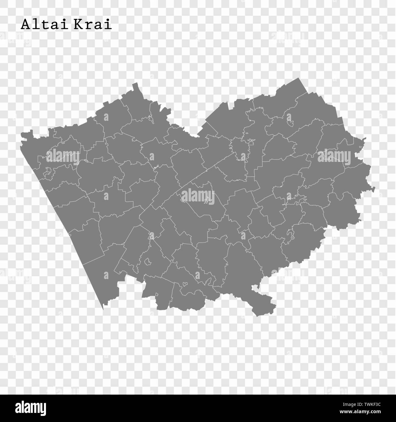 High Quality map of Altai Krai is a region of Russia with borders of ...