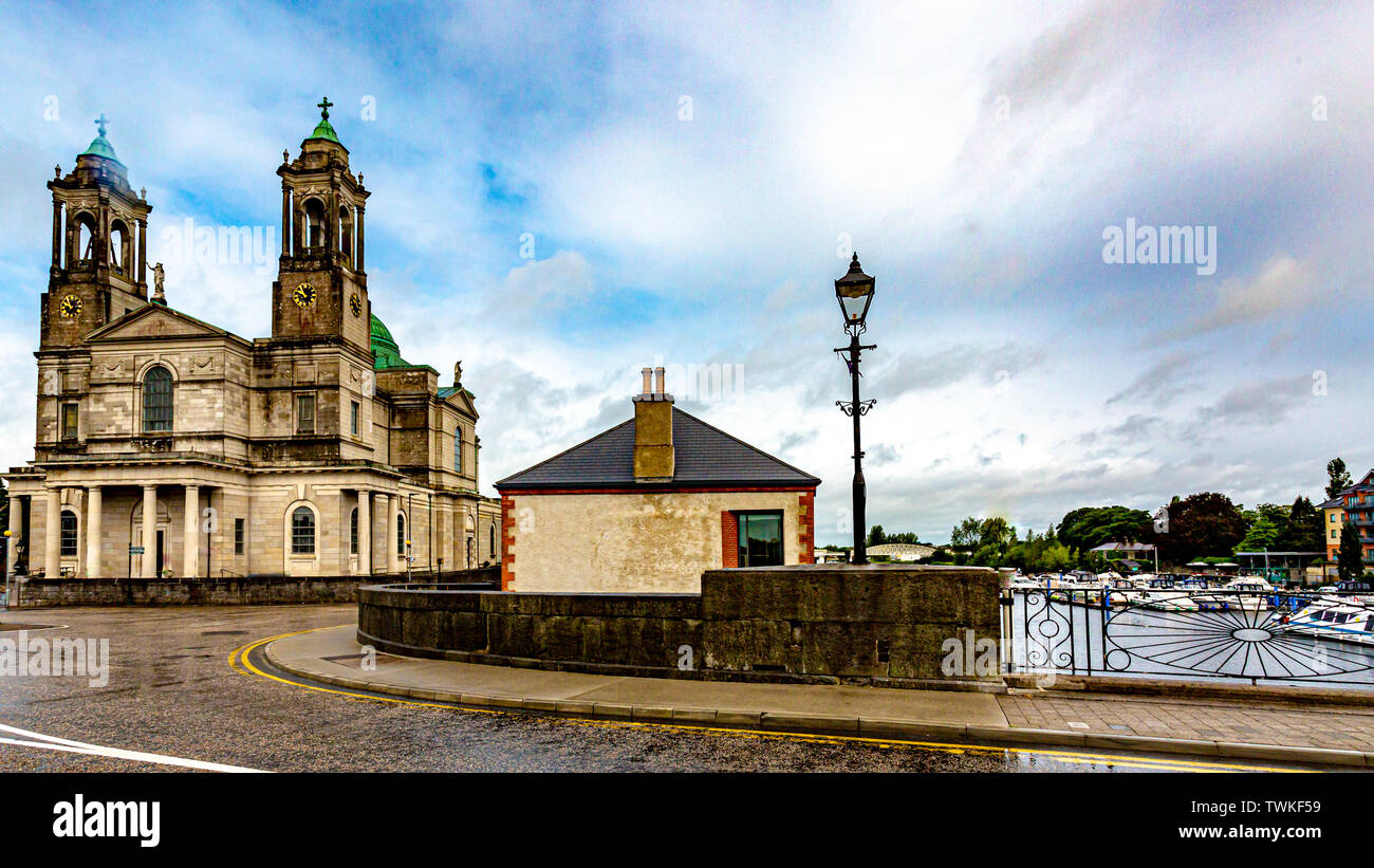 The parish church of Ss. Peter and Paul and with their green domes, the ...