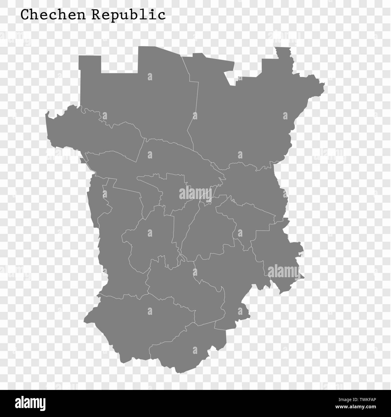 High Quality map of Chechnya is a region of Russia with borders of the ...