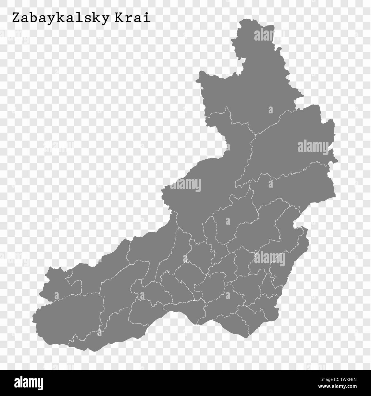 High Quality map of Zabaykalsky Krai is a region of Russia with borders ...