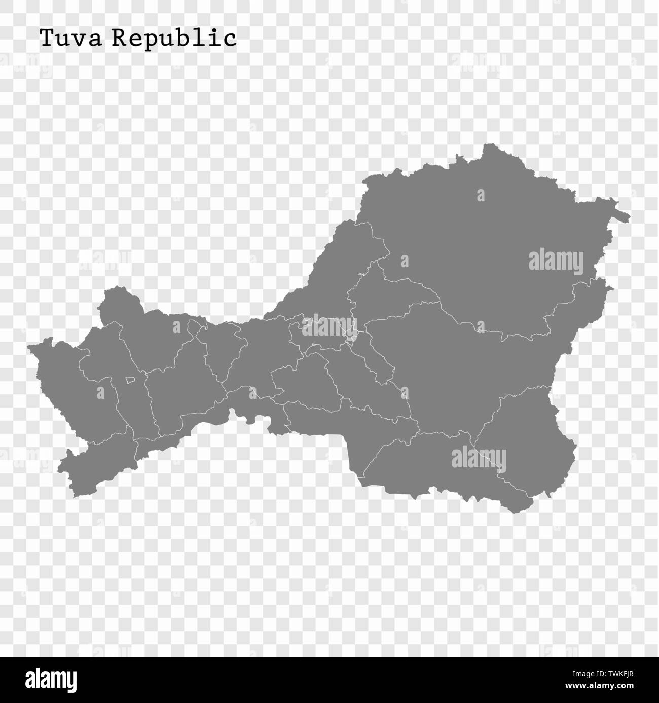 High Quality map of Tuva is a region of Russia with borders of the ...