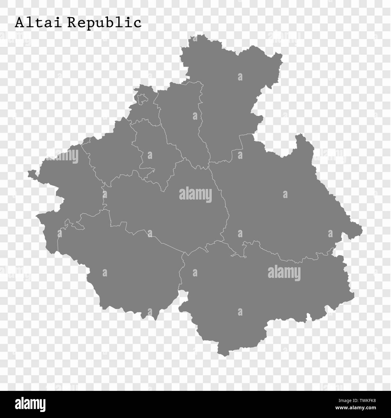 High Quality map of Altai is a region of Russia with borders of the ...
