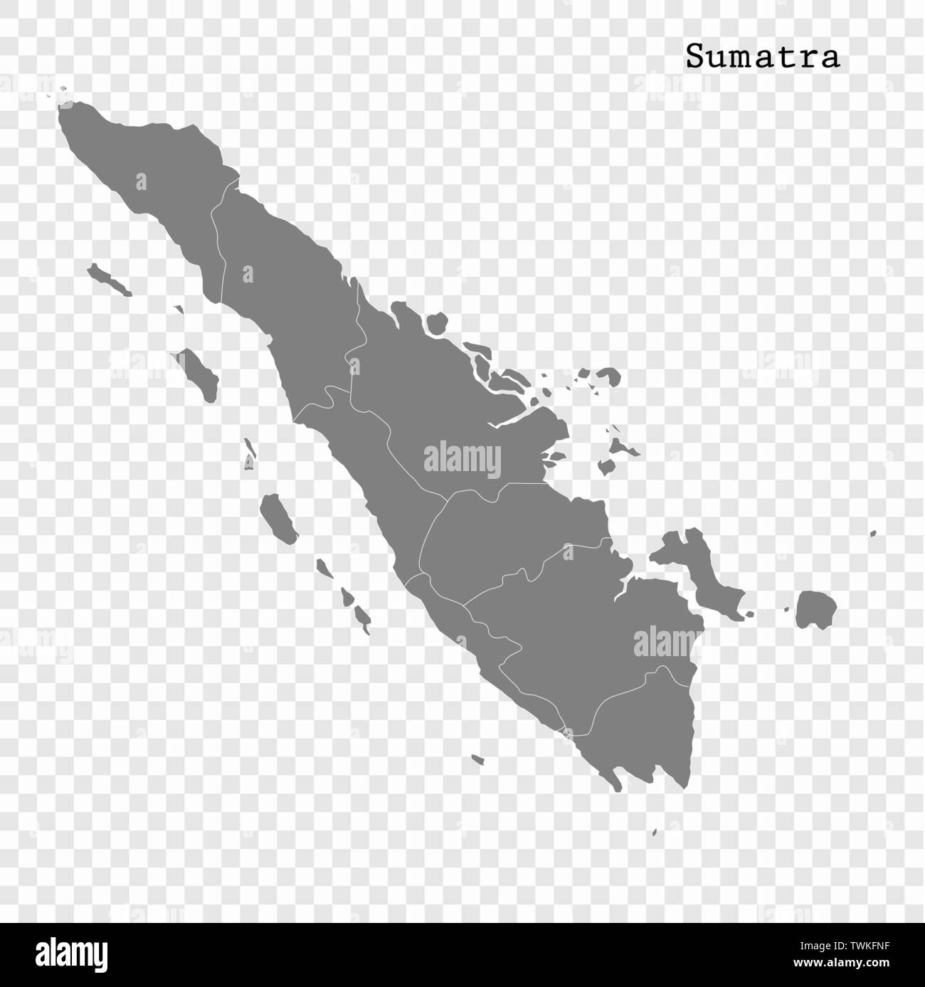 High Quality map of Sumatra is a island of Indonesia, with borders of ...