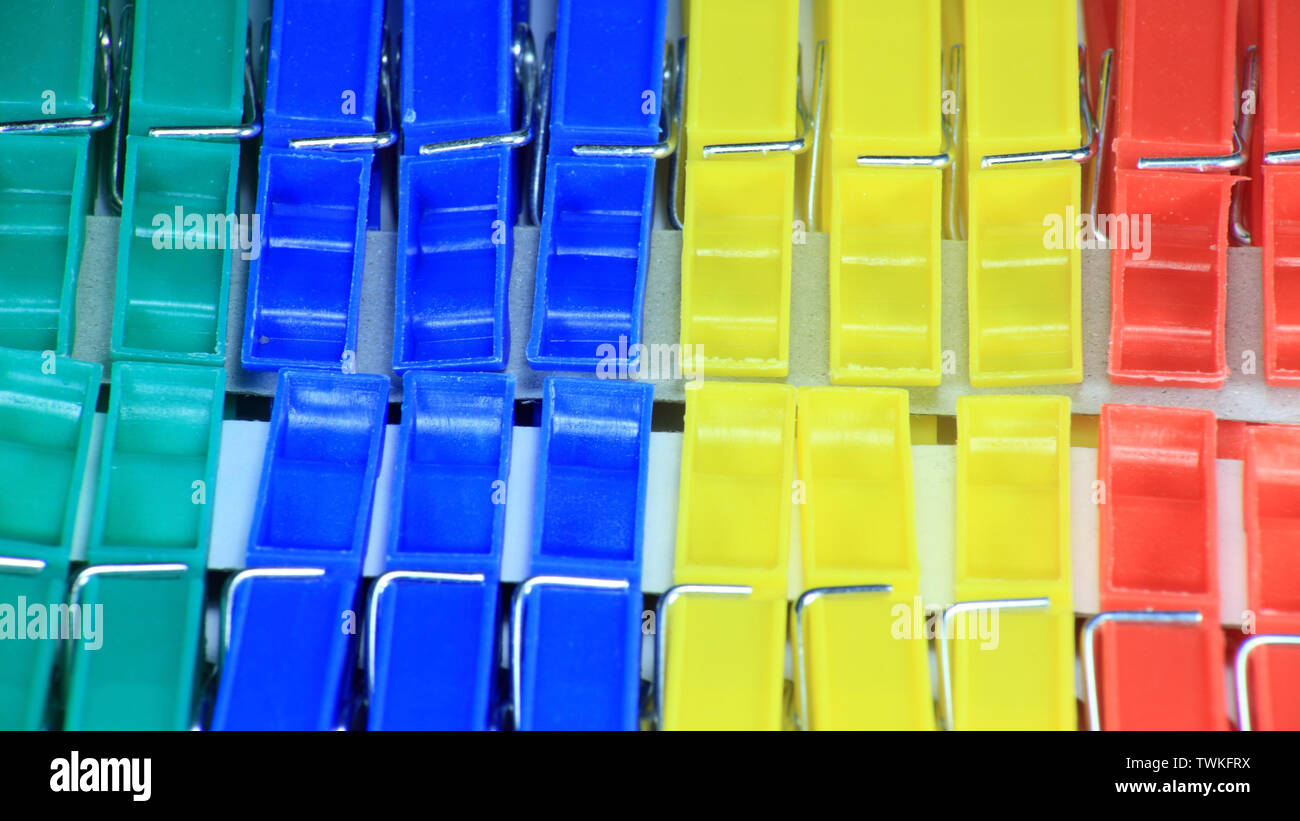 set of plastic clothespin Stock Photo - Alamy