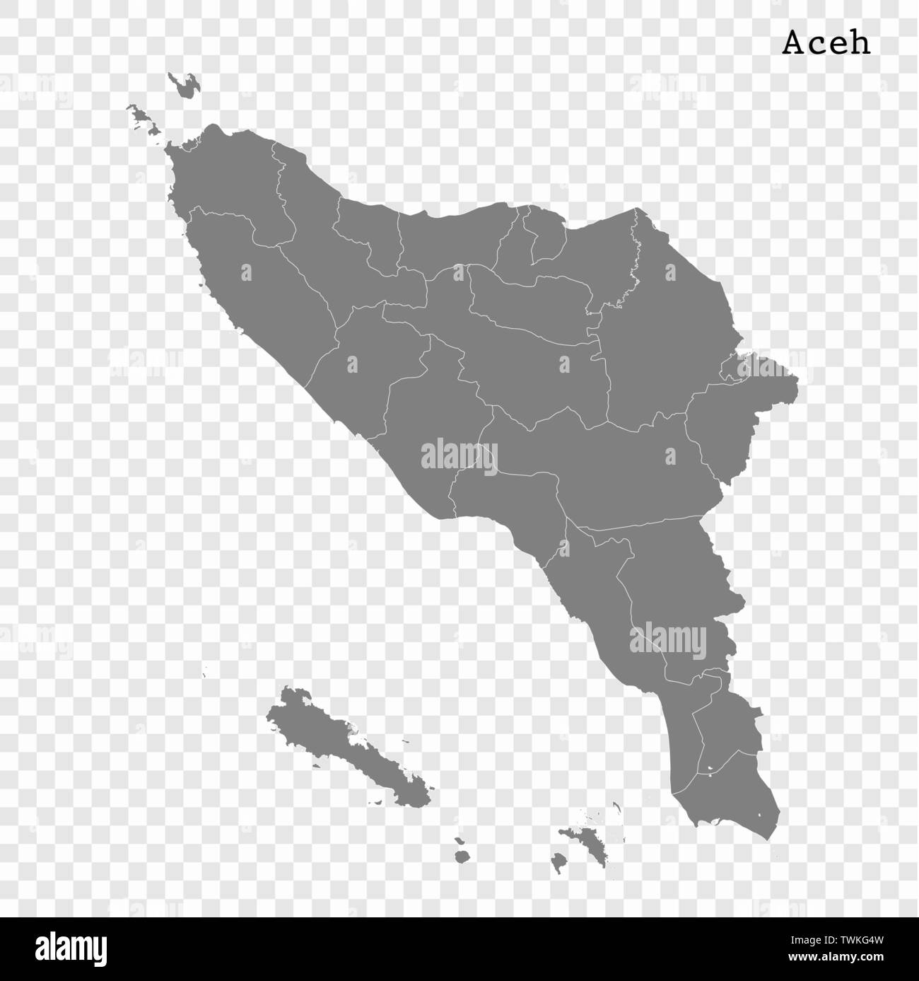 High Quality map of Aceh is a province of Indonesia Stock Vector Image ...