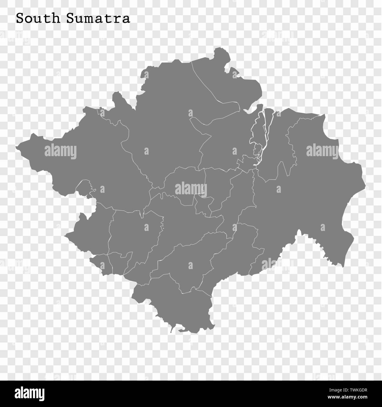 High Quality map of South Sumatra is a province of Indonesia Stock ...