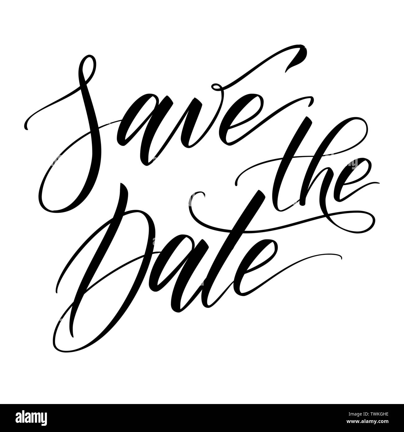 Save the date lettering phrase Cut Out Stock Images & Pictures - Alamy