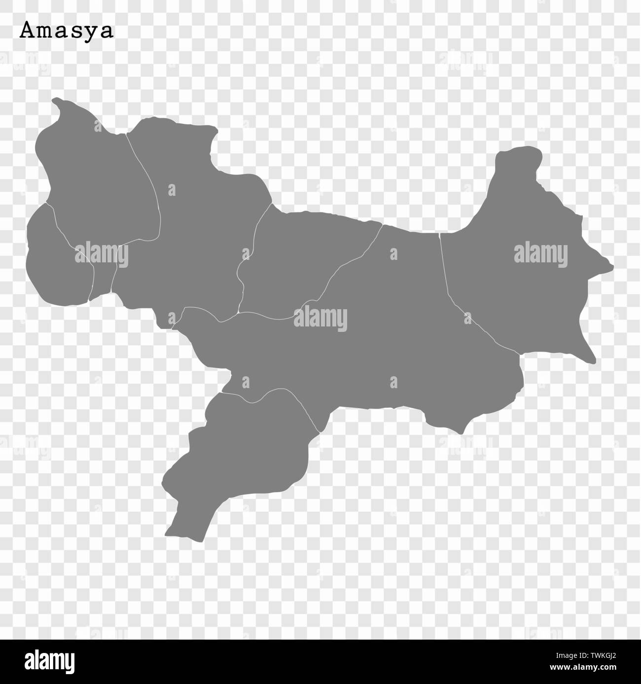 Amasya vector outline map hi-res stock photography and images - Alamy