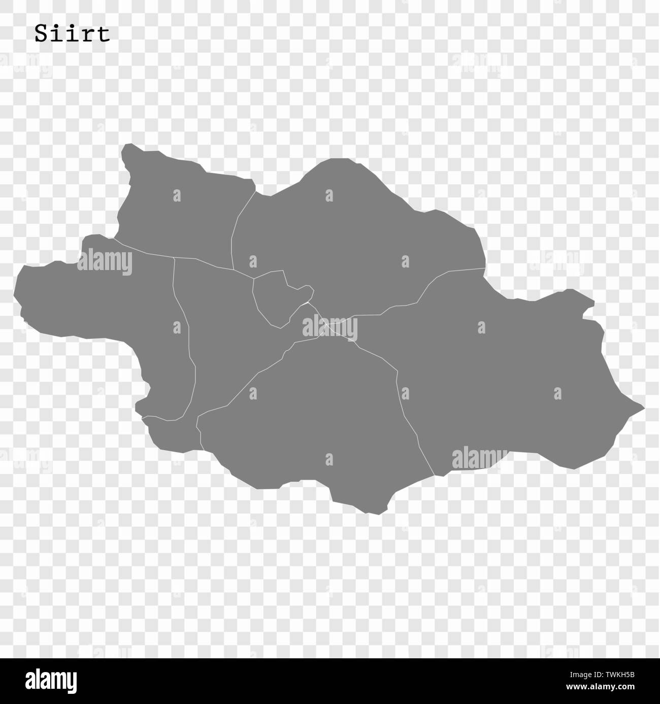 High Quality map of Siirt is a province of Turkey, with borders of the ...