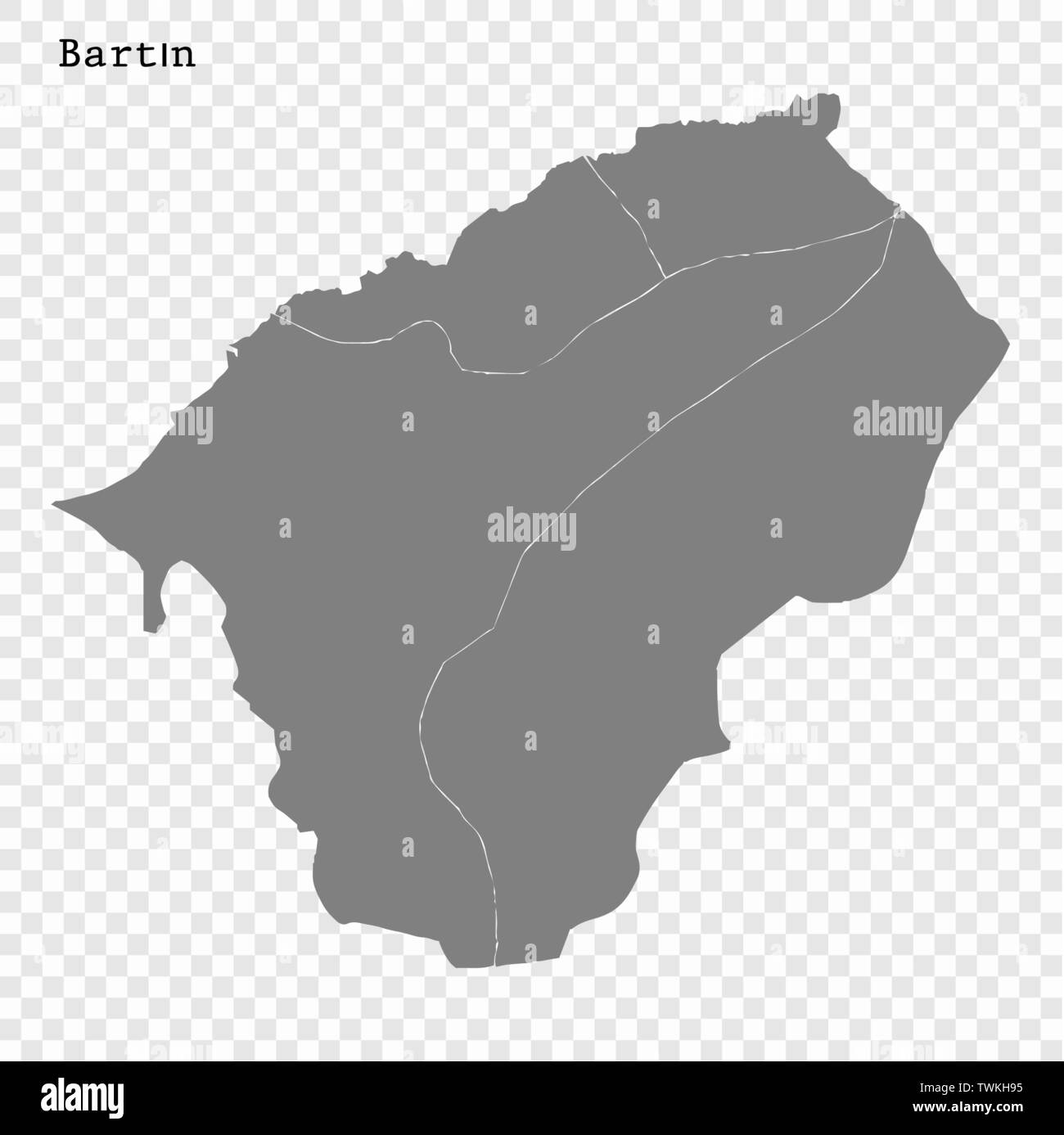 High Quality map of Bartin is a province of Turkey, with borders of the Districts Stock Vector ...