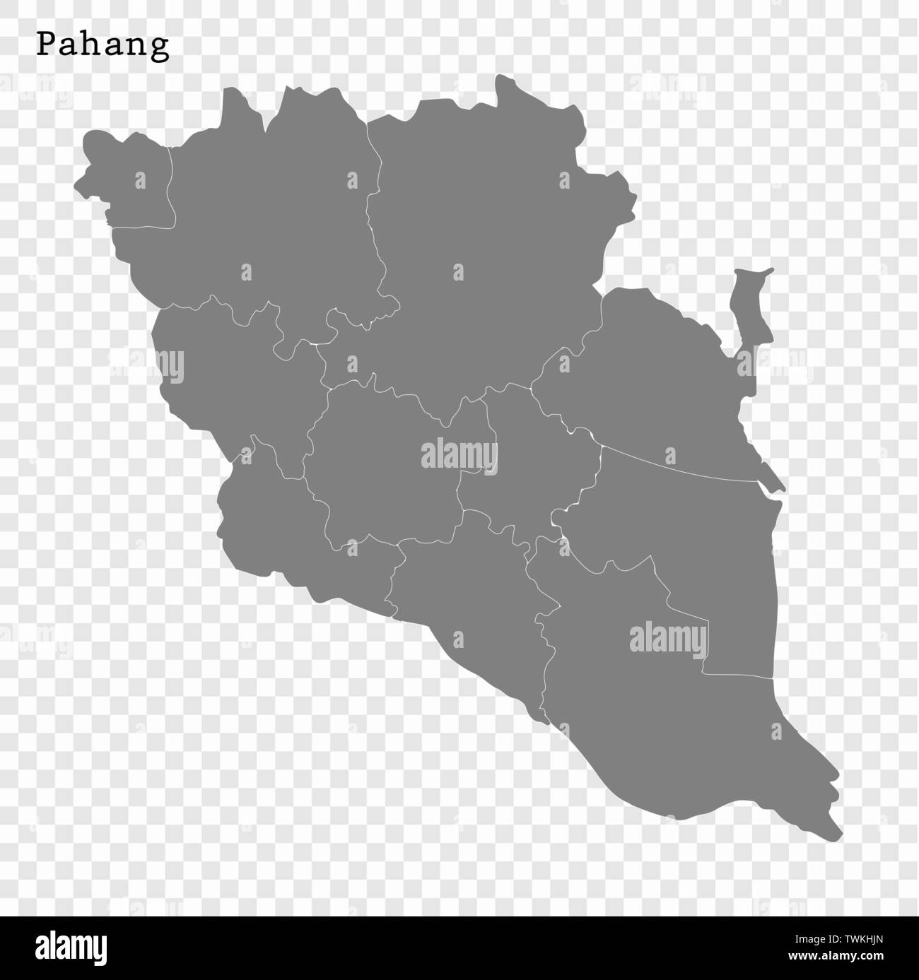 High Quality map of Pahang Darul Makmur is a state of Malaysia, with ...