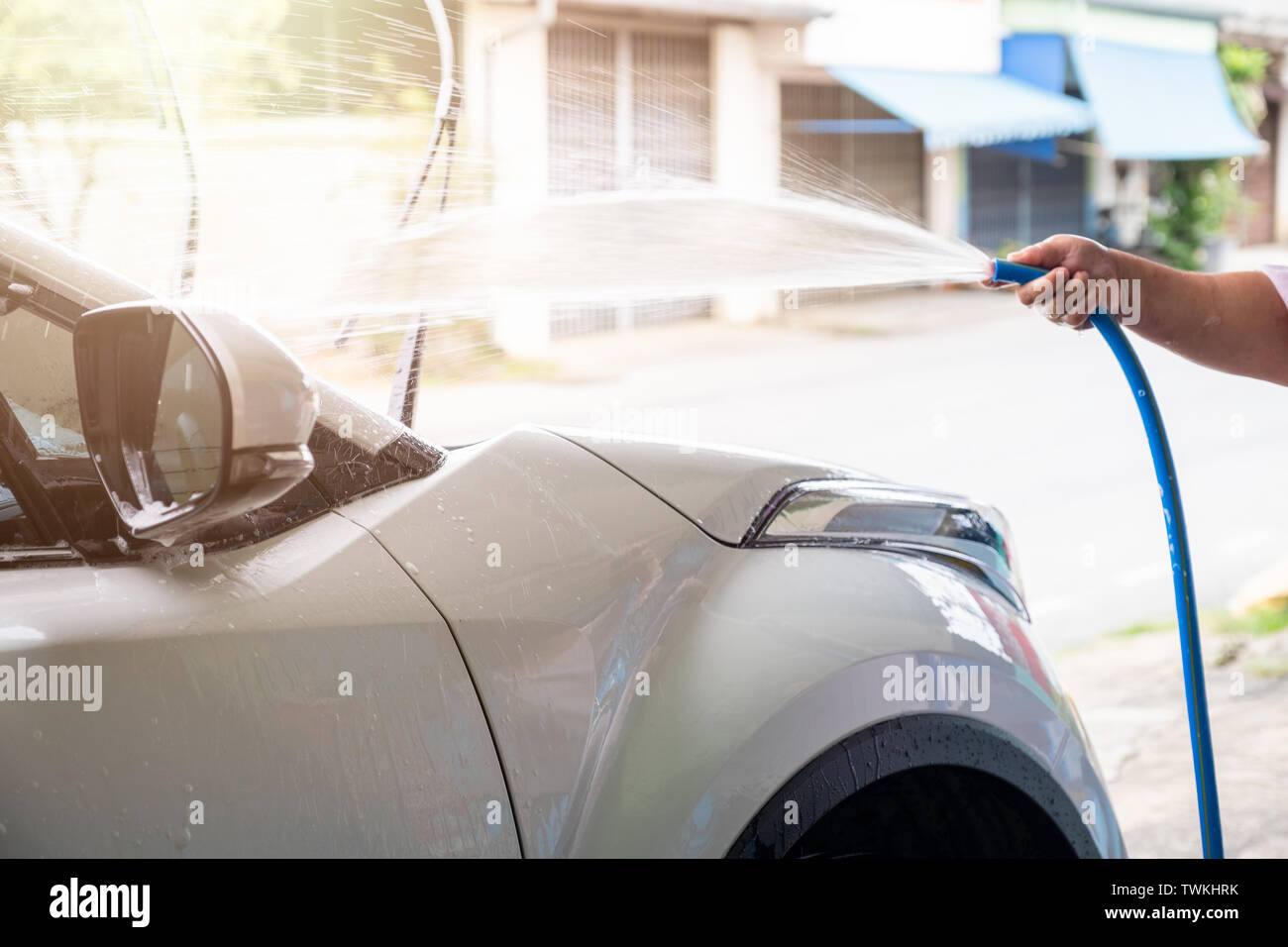 Pressure washer hose garden hi-res stock photography and images - Alamy