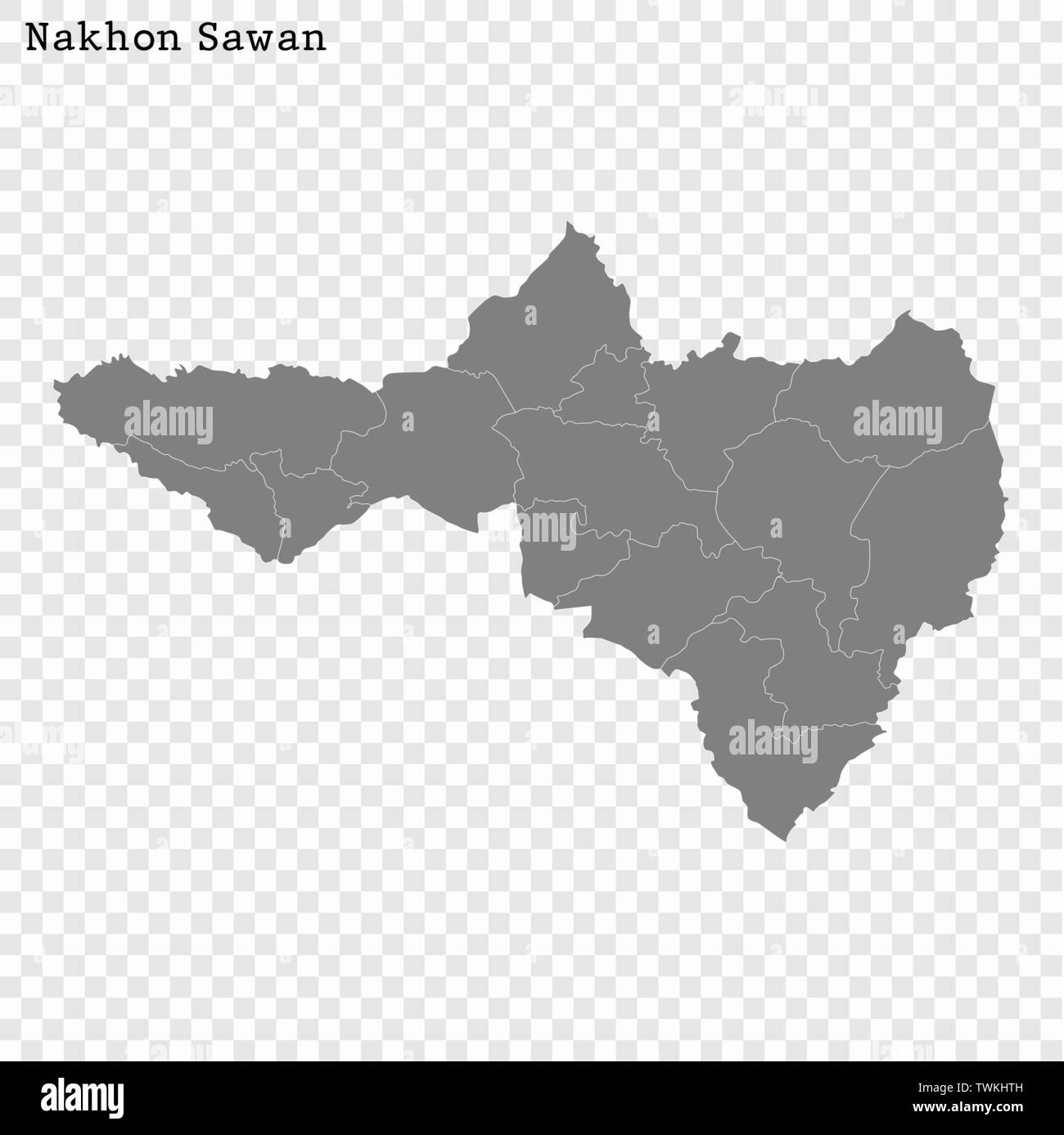 Nakhon sawan vector map Black and White Stock Photos & Images - Alamy