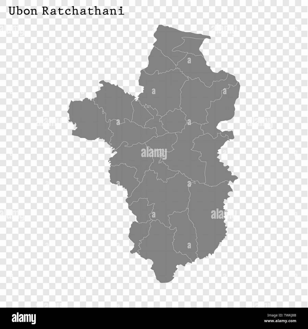 High Quality map of Ubon Ratchathani is a province of Thailand, with ...