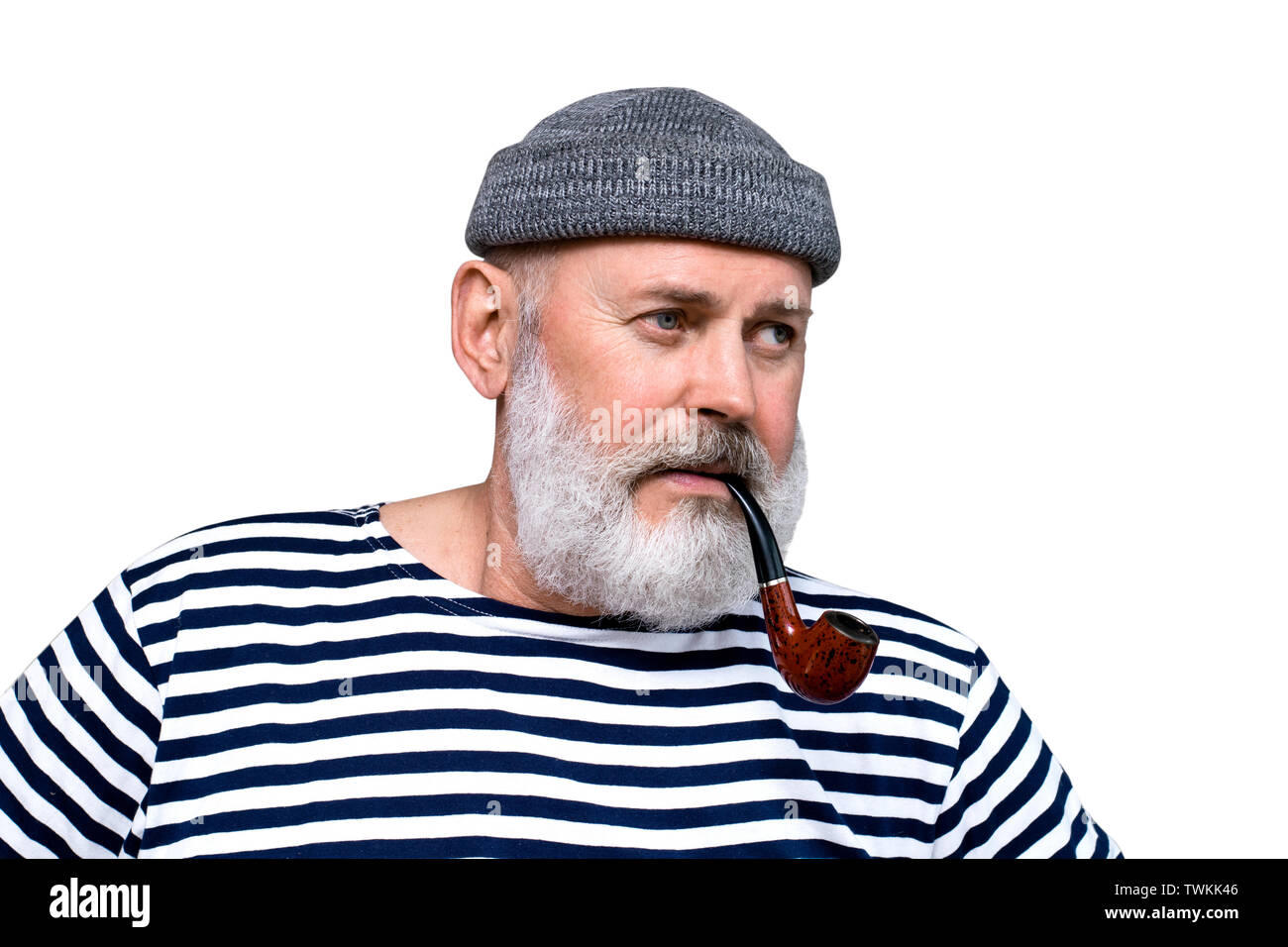 Senior man holding pipe and smoking hi-res stock photography and images ...