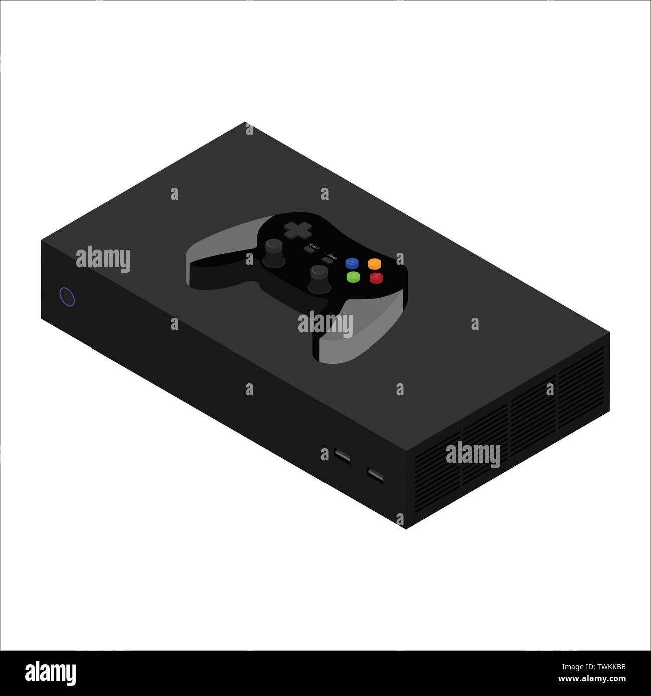Video game console and controller isometric view Stock Vector Image ...