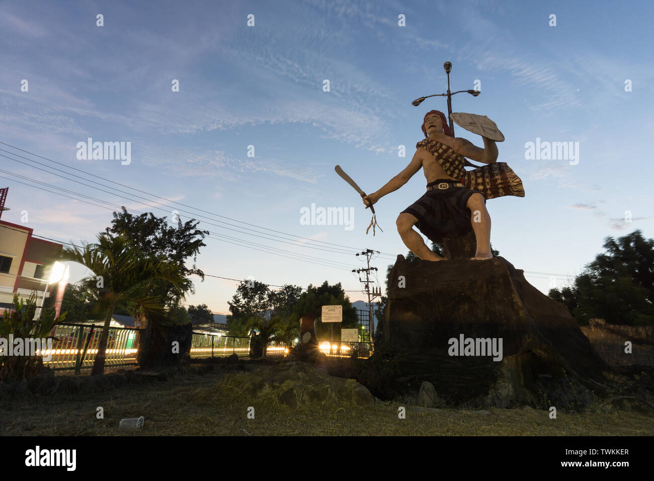 A welcome sculpture landmark in Maumere City Flores. The statue tells ...