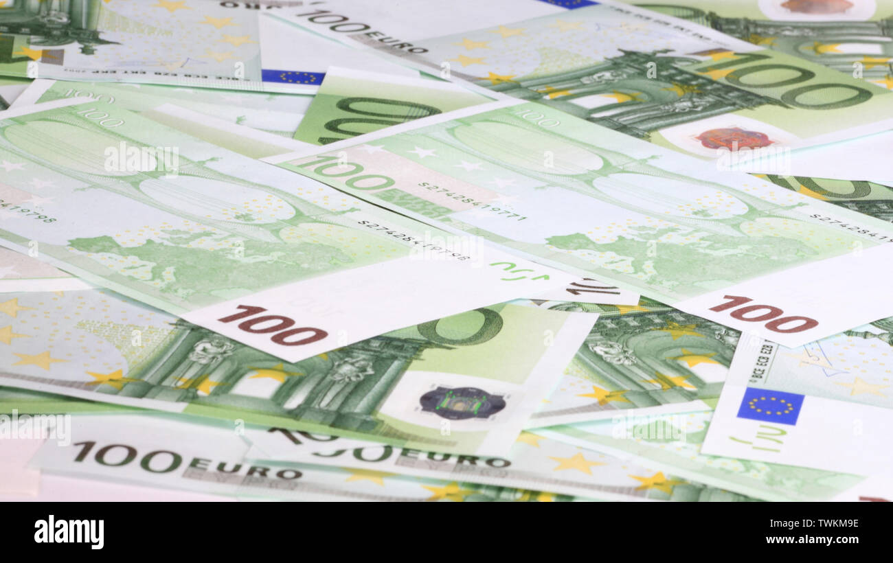 europe euros banknote of hundreds Stock Photo - Alamy