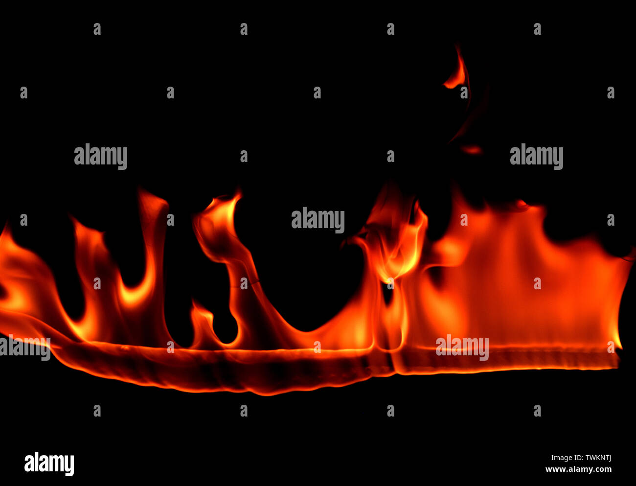 Fire flames on Abstract art black background, Burning red hot sparks ...