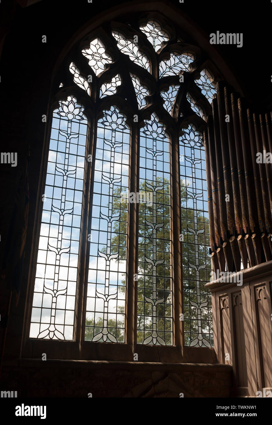 A plain glass south facing window in St. Giles Church, Medbourne ...